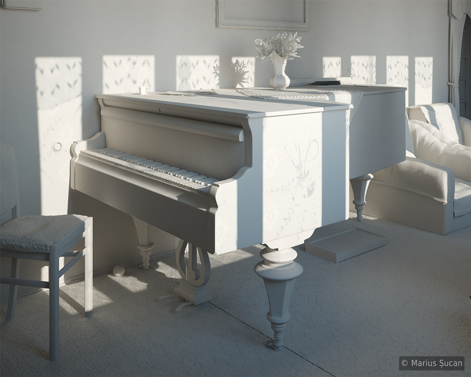 Light setup - Making of The piano room - Marius Șucan